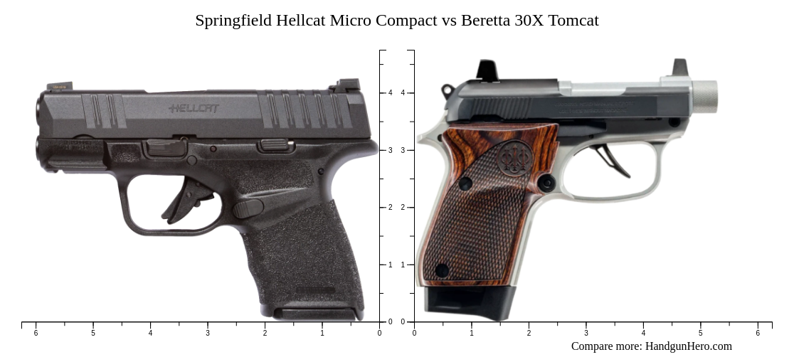 Springfield Hellcat Micro Compact vs Beretta 30X Tomcat size comparison ...