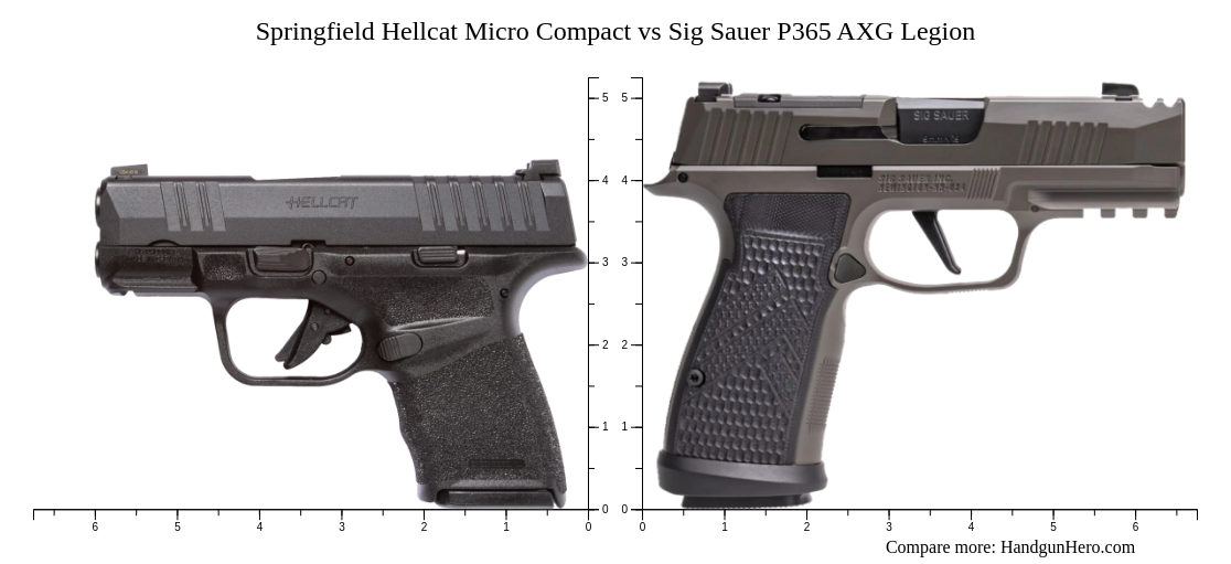 Springfield Hellcat Micro Compact vs Sig Sauer P365 AXG Legion size ...