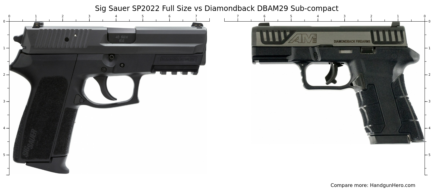 Sig Sauer SP2022 Full Size vs Diamondback DBAM29 Sub-compact size ...