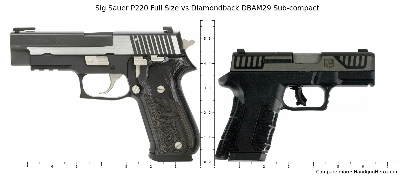 Sig Sauer P220 Full Size vs Diamondback DBAM29 Sub-compact size ...