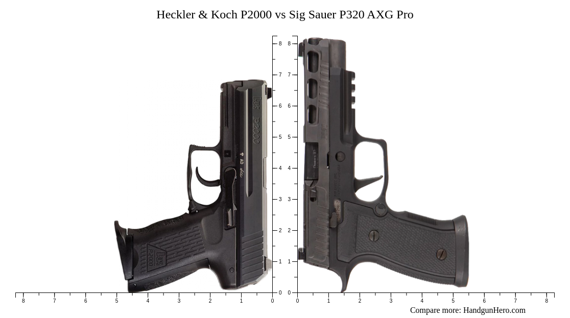 Heckler & Koch P2000 vs Sig Sauer P320 AXG Pro size comparison ...