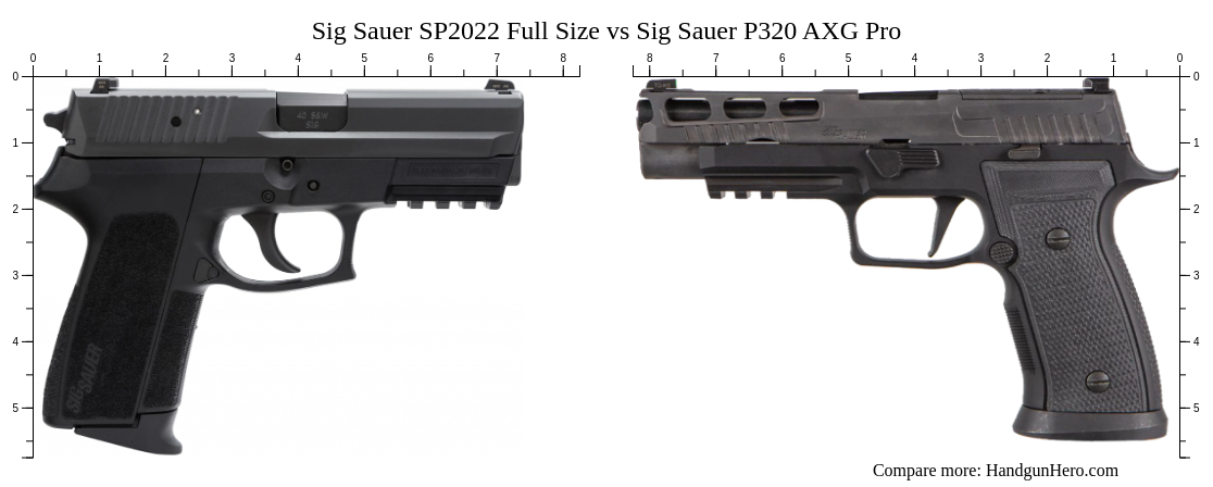 Sig Sauer SP2022 Full Size vs Sig Sauer P320 AXG Pro size comparison ...