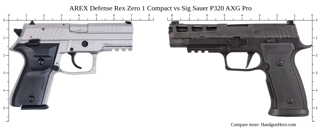 AREX Defense Rex Zero 1 Compact vs Sig Sauer P320 AXG Pro size ...