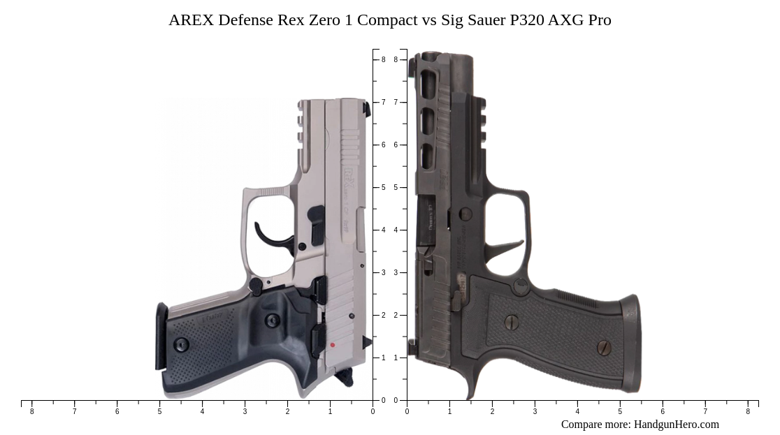 AREX Defense Rex Zero 1 Compact vs Sig Sauer P320 AXG Pro size ...