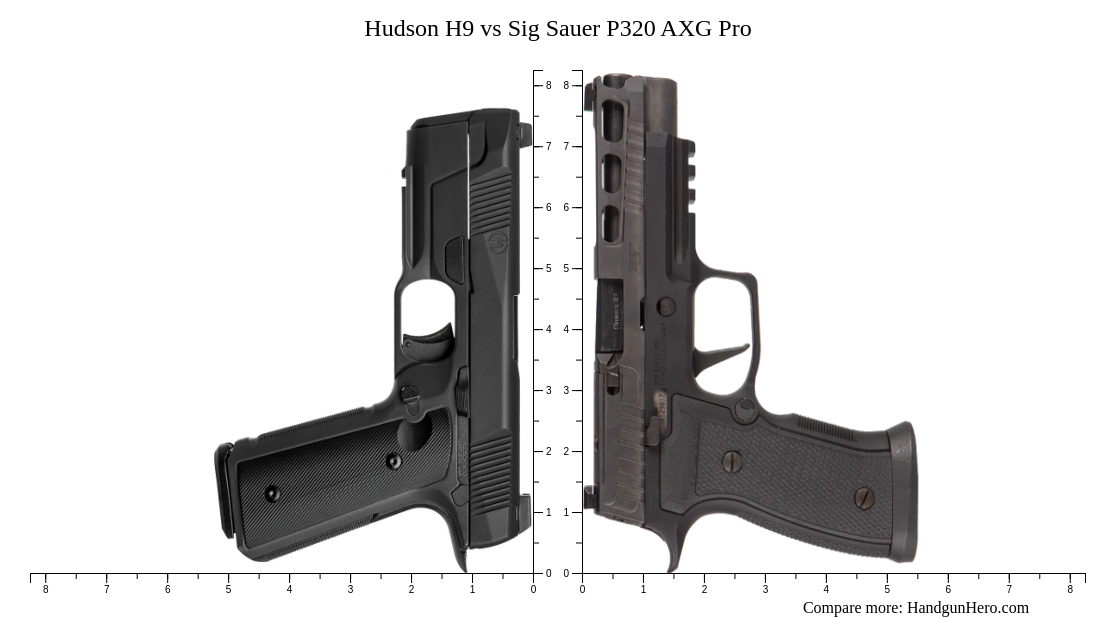 Hudson H9 vs Sig Sauer P320 AXG Pro size comparison | Handgun Hero