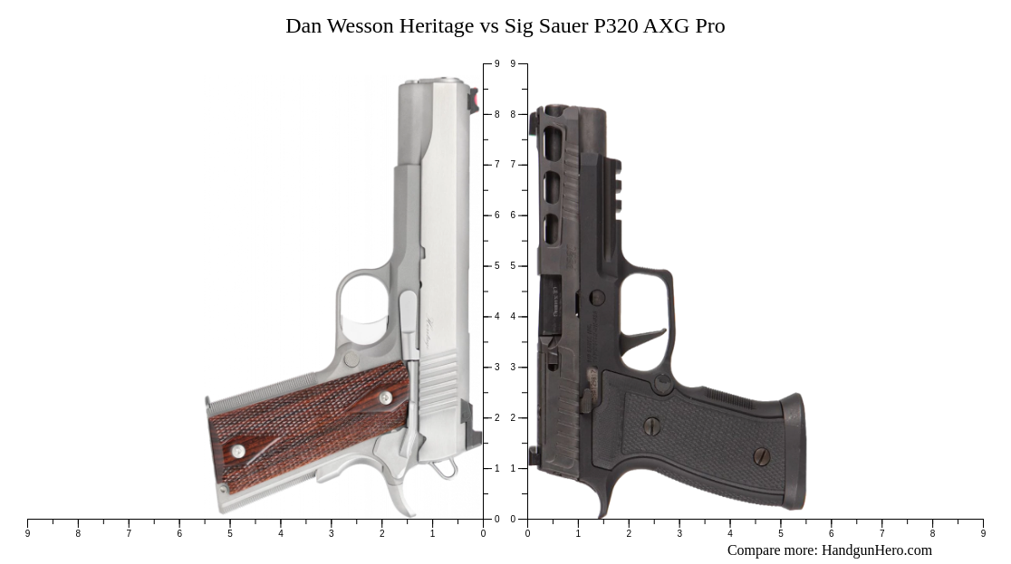 Dan Wesson Heritage vs Sig Sauer P320 AXG Pro size comparison | Handgun ...