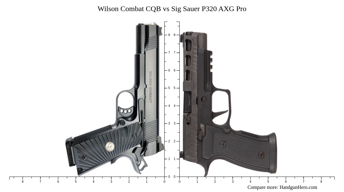 Wilson Combat CQB vs Sig Sauer P320 AXG Pro size comparison | Handgun Hero