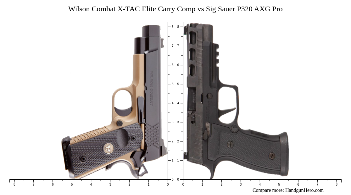 Wilson Combat X-TAC Elite Carry Comp vs Sig Sauer P320 AXG Pro size ...