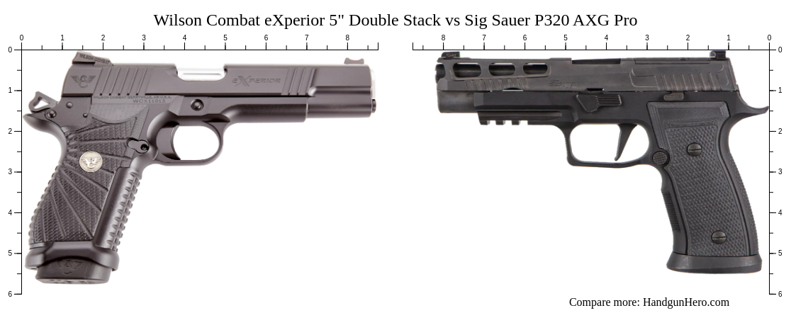 Wilson Combat eXperior 5" Double Stack vs Sig Sauer P320 AXG Pro size ...