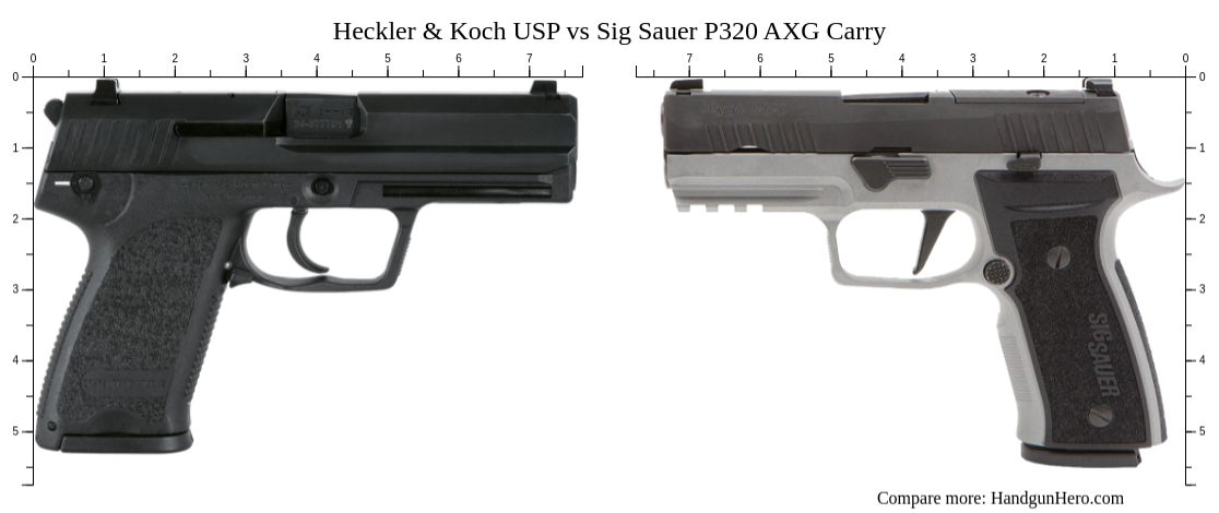 Heckler & Koch USP vs Sig Sauer P320 AXG Carry size comparison ...