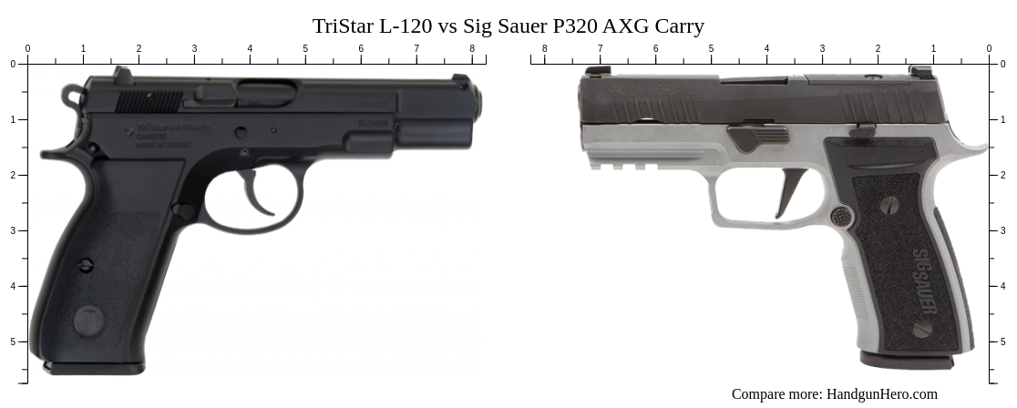 TriStar L-120 vs Sig Sauer P320 AXG Carry size comparison | Handgun Hero