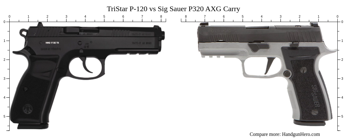 TriStar P-120 vs Sig Sauer P320 AXG Carry size comparison | Handgun Hero