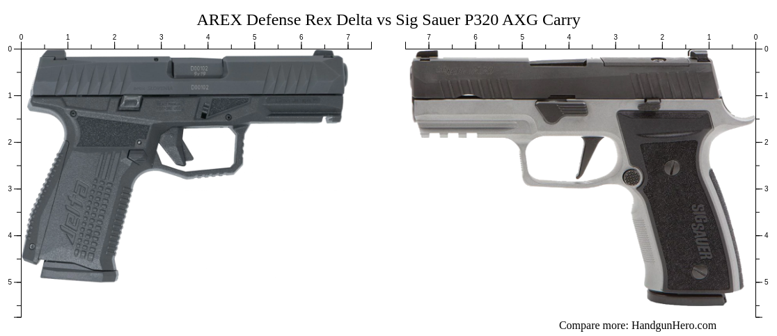 AREX Defense Rex Delta vs Sig Sauer P320 AXG Carry size comparison ...