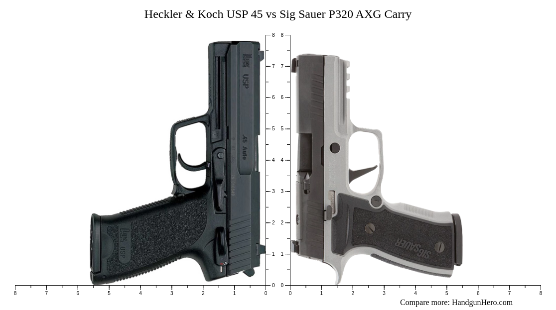 Heckler & Koch USP 45 vs Sig Sauer P320 AXG Carry size comparison ...