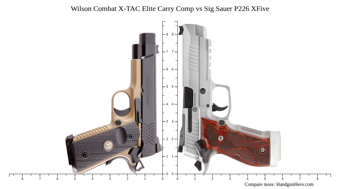 Wilson Combat X-TAC Elite Carry Comp vs Sig Sauer P226 XFive size ...