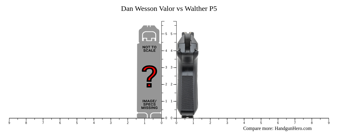 Dan Wesson Valor vs Walther P5 size comparison | Handgun Hero