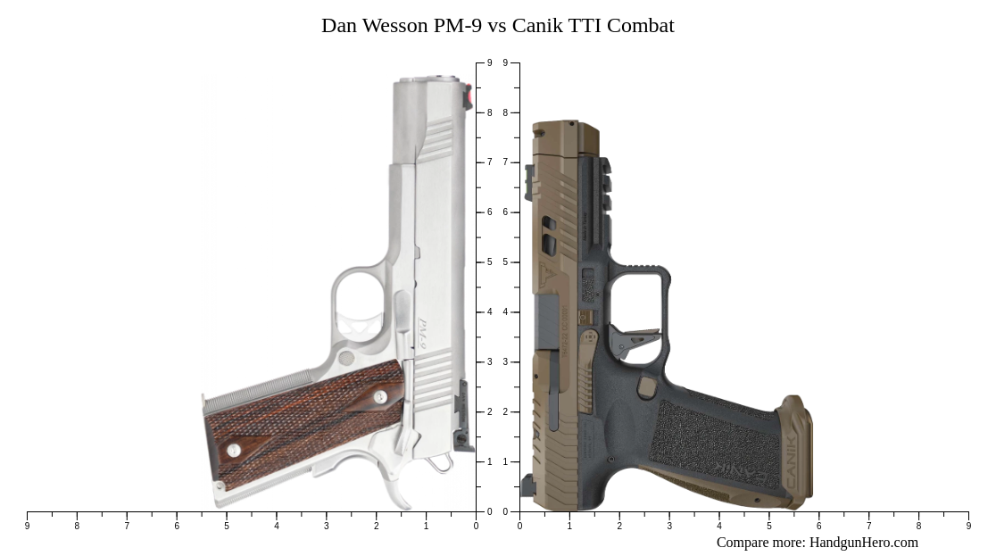 Dan Wesson PM-9 vs Canik TTI Combat size comparison | Handgun Hero