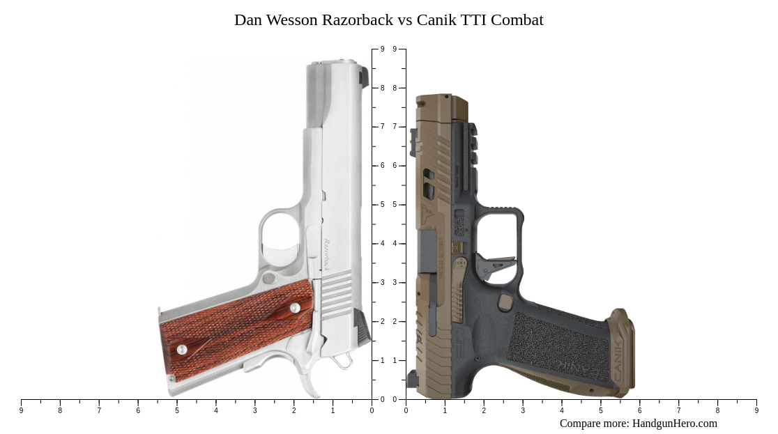 Dan Wesson Razorback vs Canik TTI Combat size comparison | Handgun Hero