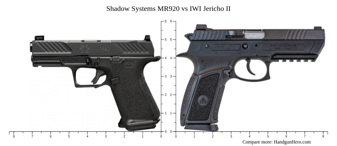 Shadow Systems MR920 vs IWI Jericho II size comparison | Handgun Hero