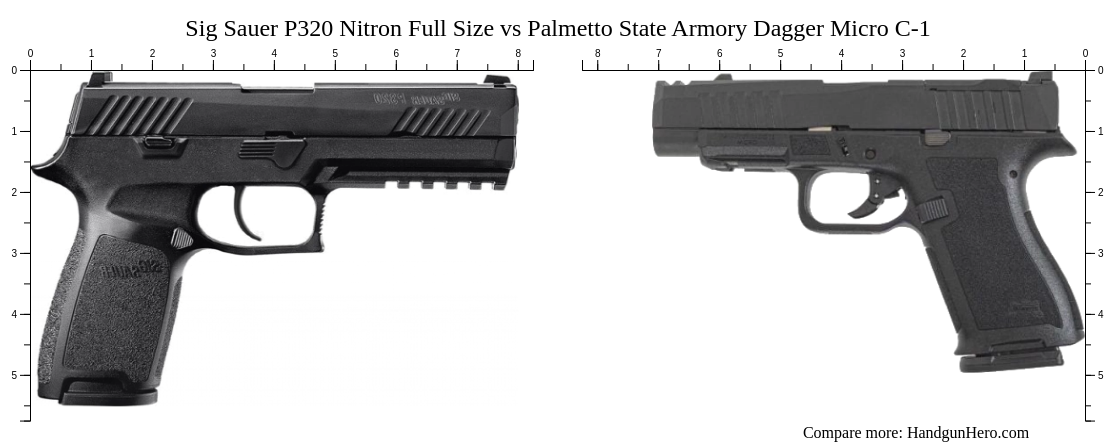 Sig Sauer P320 Nitron Full Size vs Palmetto State Armory Dagger Micro C ...