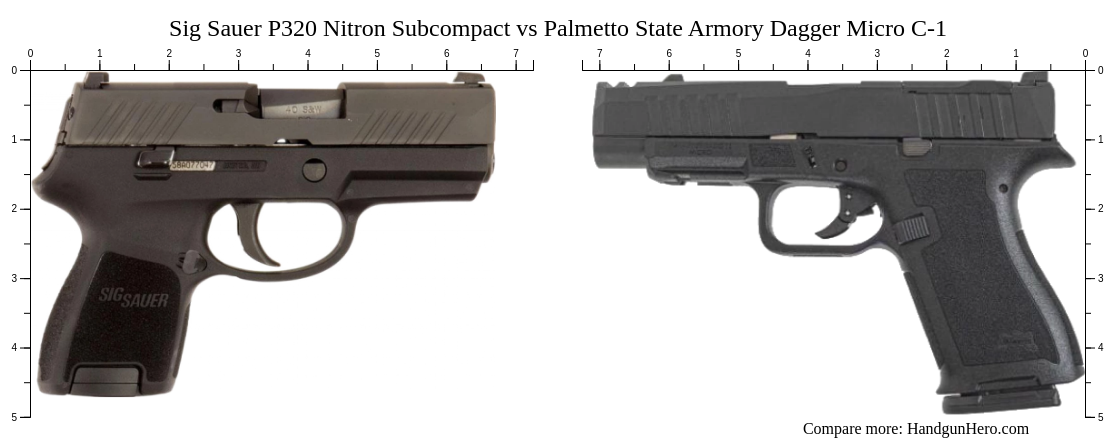 Sig Sauer P320 Nitron Subcompact vs Palmetto State Armory Dagger Micro ...