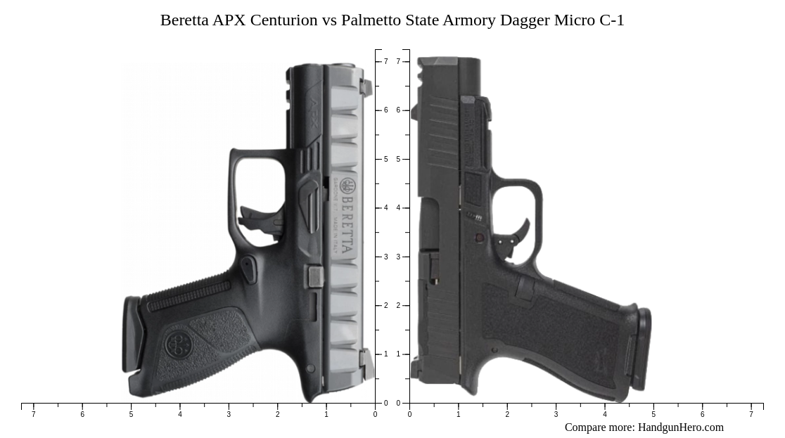 Beretta APX Centurion vs Palmetto State Armory Dagger Micro C-1 size ...