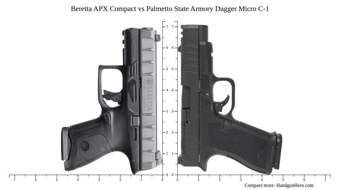 Beretta APX Compact vs Palmetto State Armory Dagger Micro C-1 size ...