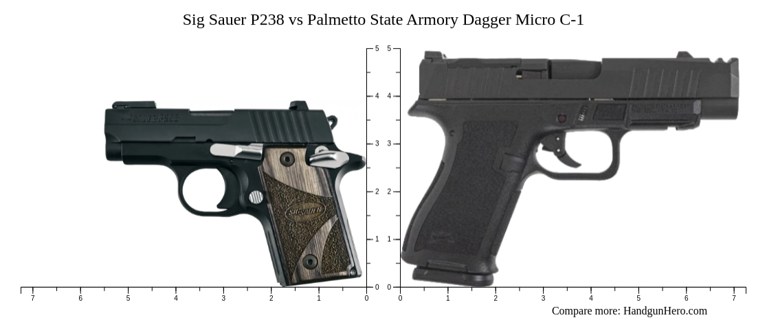 Sig Sauer P238 vs Palmetto State Armory Dagger Micro C-1 size ...