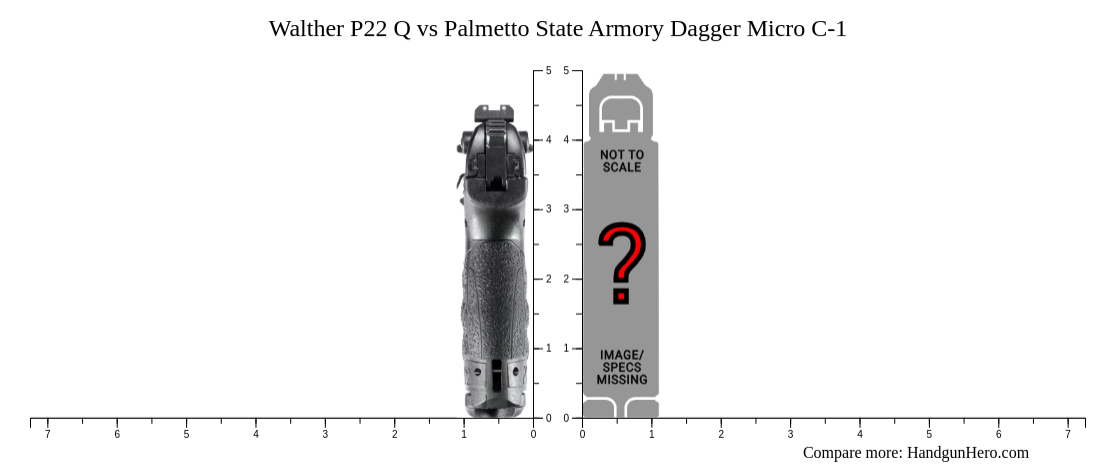 Walther P22 Q vs Palmetto State Armory Dagger Micro C-1 size comparison ...