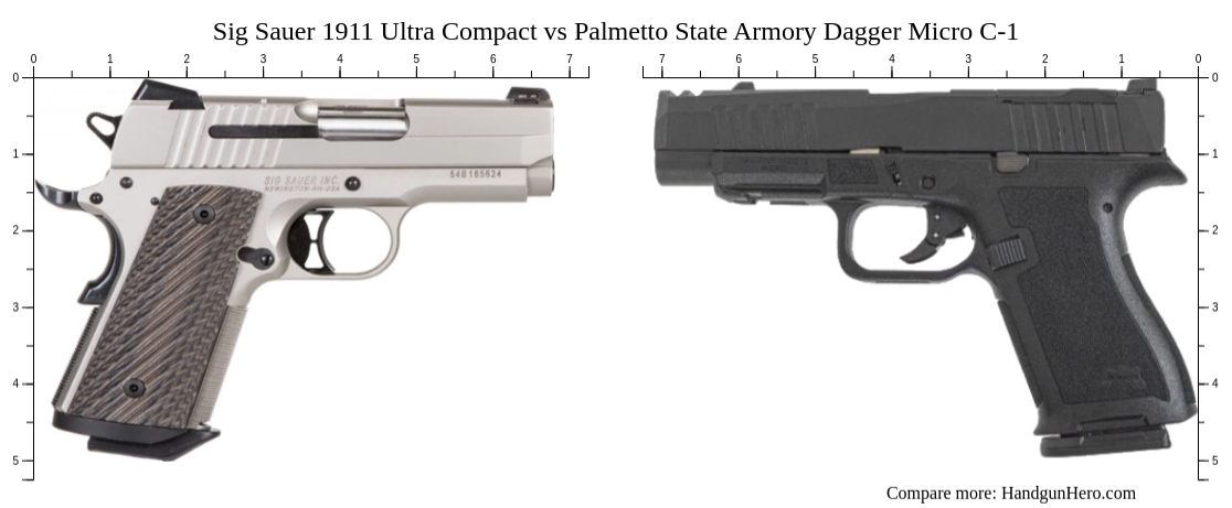 Sig Sauer 1911 Ultra Compact vs Palmetto State Armory Dagger Micro C-1 ...