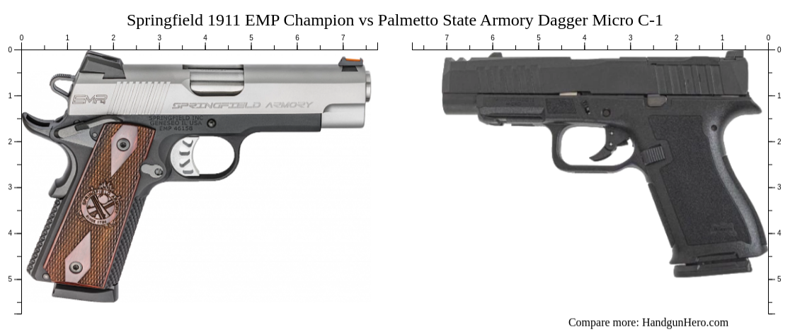 Springfield 1911 EMP Champion vs Palmetto State Armory Dagger Micro C-1 ...