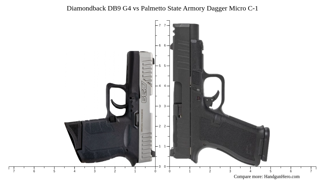 Diamondback DB9 G4 vs Palmetto State Armory Dagger Micro C-1 size ...