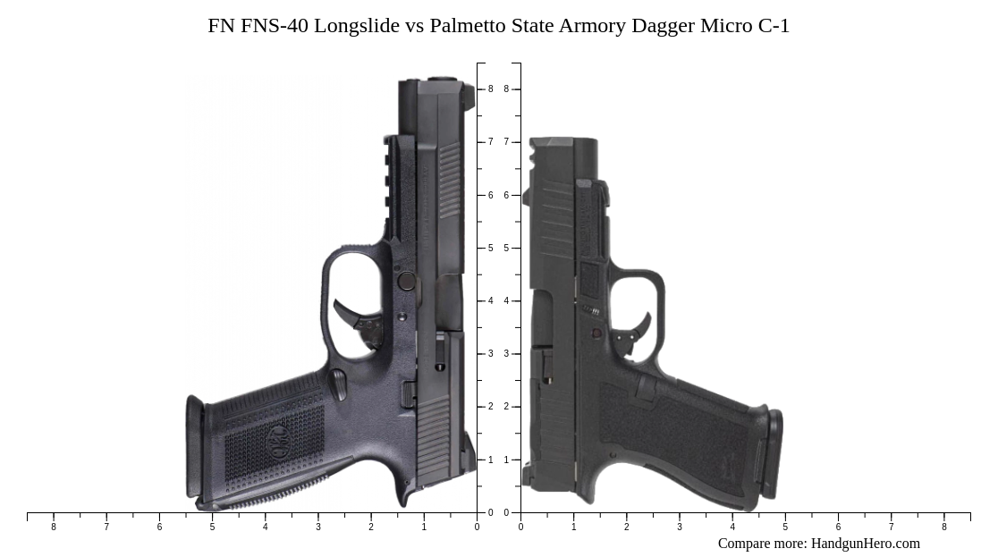 FN FNS-40 Longslide vs Palmetto State Armory Dagger Micro C-1 size ...