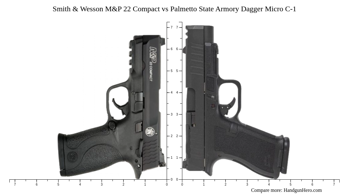 Smith & Wesson M&P 22 Compact vs Palmetto State Armory Dagger Micro C-1 ...