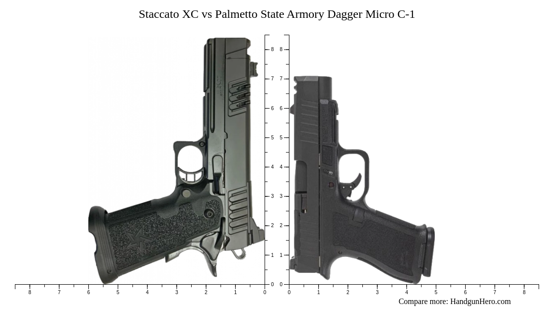 Staccato XC vs Palmetto State Armory Dagger Micro C-1 size comparison ...