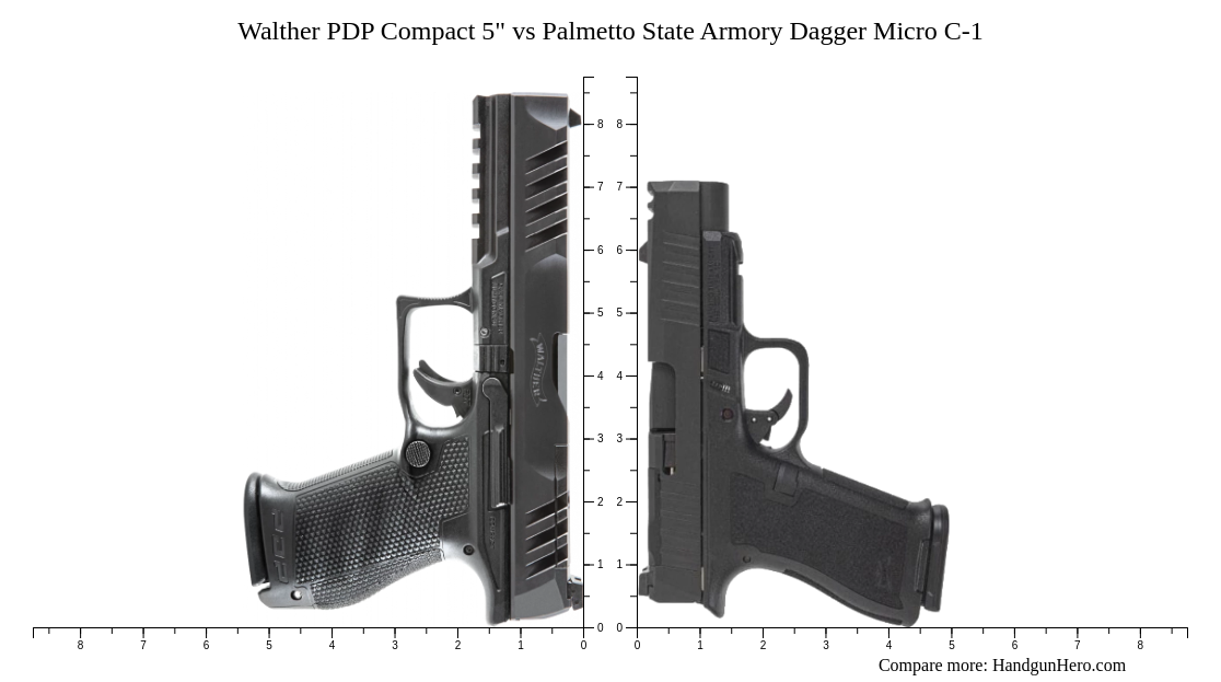 Walther PDP Compact 5" vs Palmetto State Armory Dagger Micro C-1 size ...