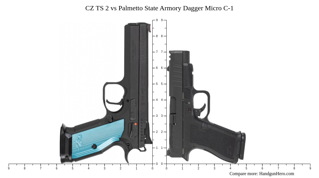 CZ TS 2 vs Palmetto State Armory Dagger Micro C-1 size comparison ...