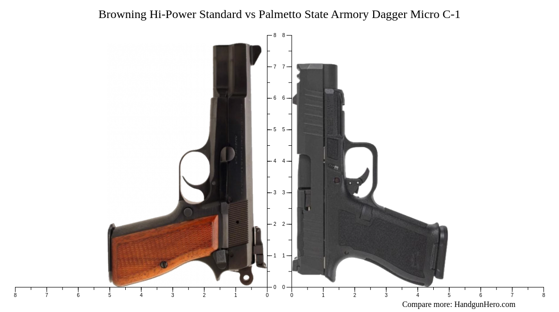Browning Hi-Power Standard vs Palmetto State Armory Dagger Micro C-1 ...