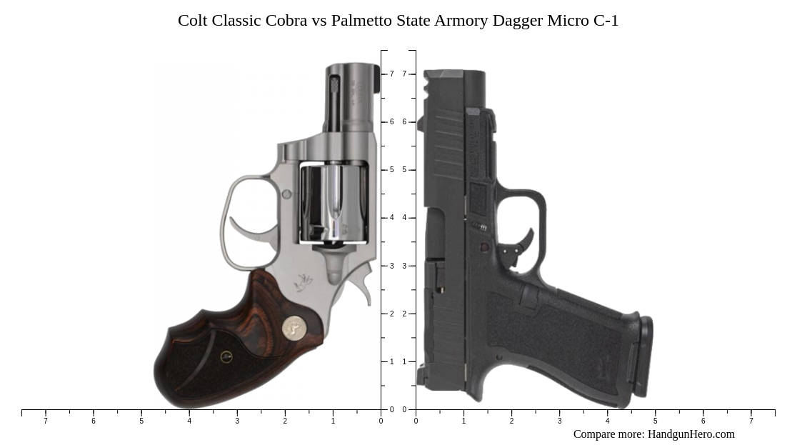 Colt Classic Cobra vs Palmetto State Armory Dagger Micro C-1 size ...