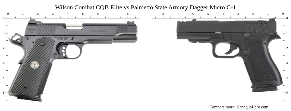 Wilson Combat CQB Elite vs Palmetto State Armory Dagger Micro C-1 size ...