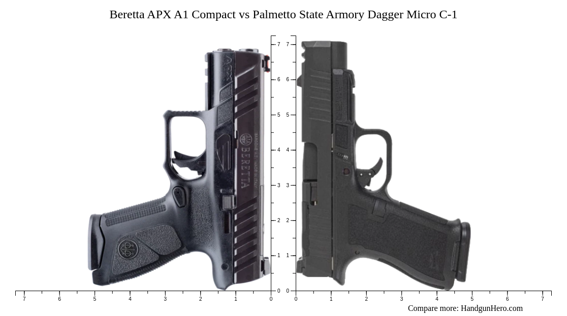 Beretta APX A1 Compact vs Palmetto State Armory Dagger Micro C-1 size ...
