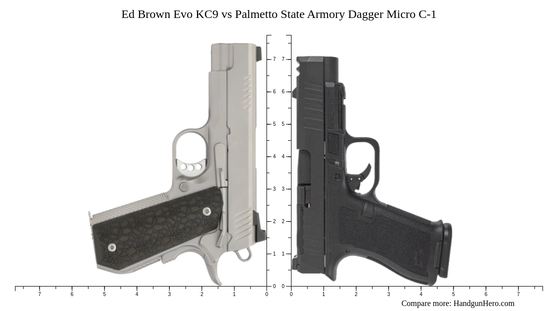 Ed Brown Evo KC9 vs Palmetto State Armory Dagger Micro C-1 size ...