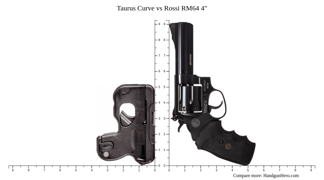 Taurus Curve vs Rossi RM64 4" size comparison | Handgun Hero