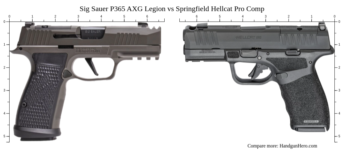 Sig Sauer P365 AXG Legion vs Springfield Hellcat Pro Comp size ...