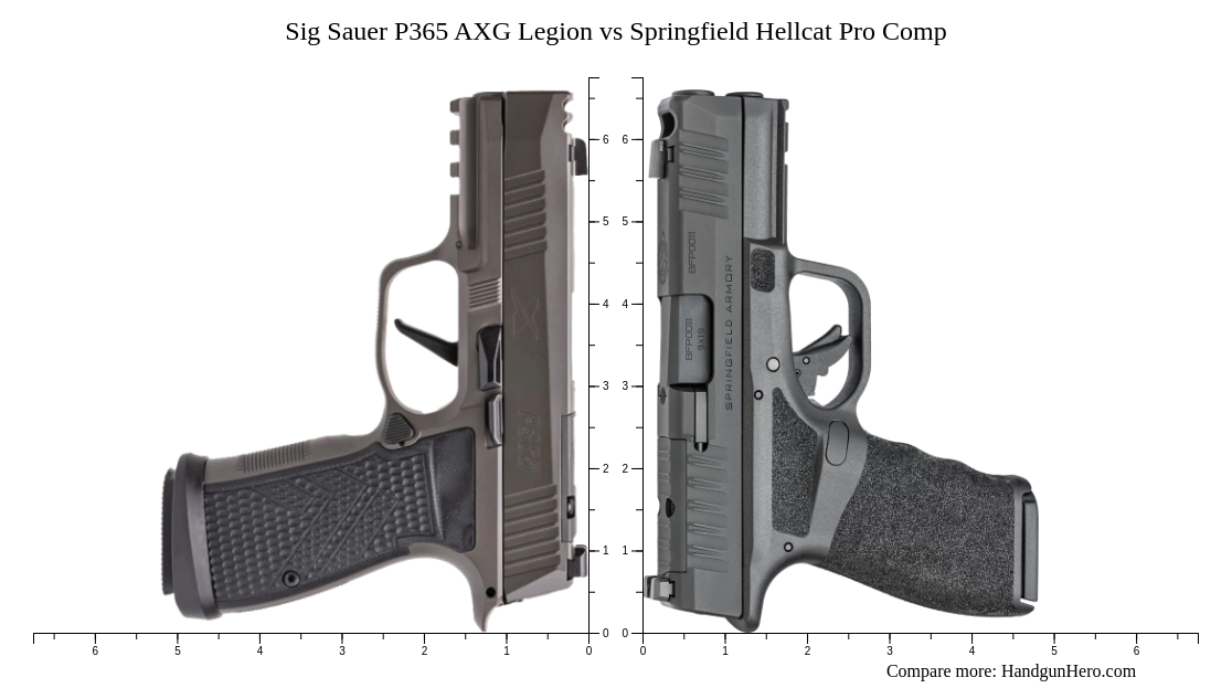 Sig Sauer P365 AXG Legion vs Springfield Hellcat Pro Comp size ...