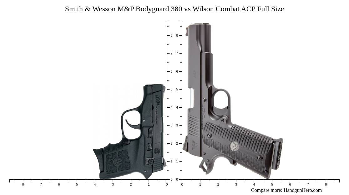Smith & Wesson M&P Bodyguard 380 vs Wilson Combat ACP Full Size size ...