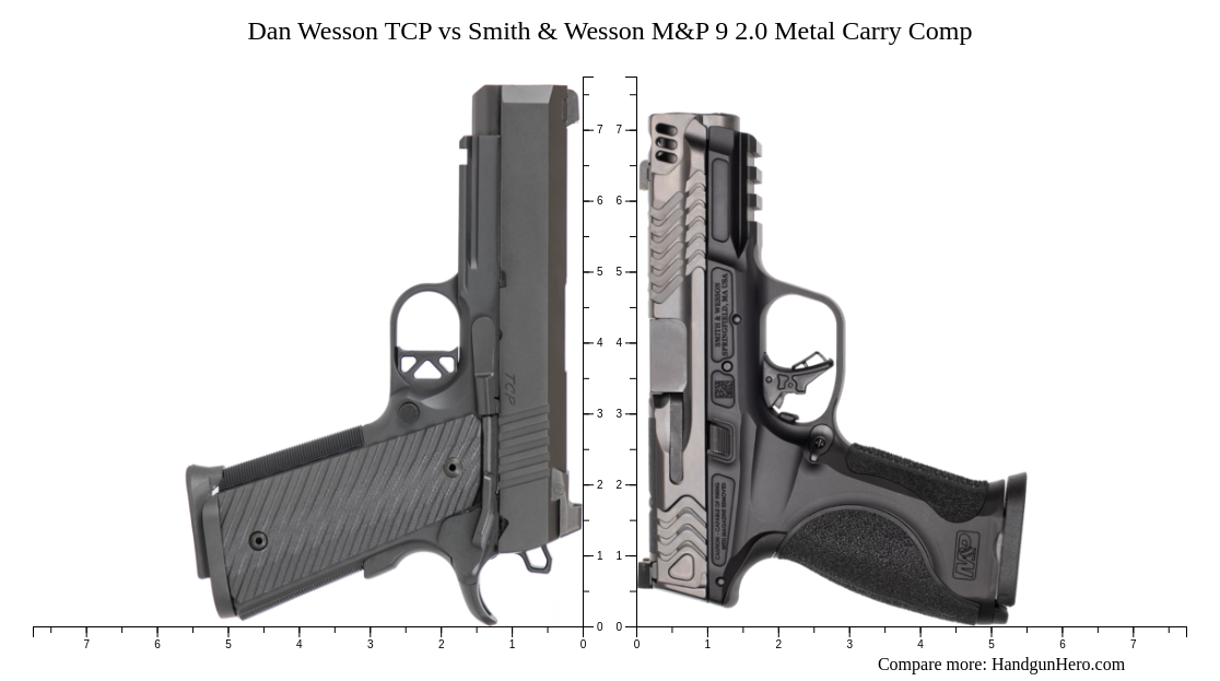 Dan Wesson TCP vs Smith & Wesson M&P 9 2.0 Metal Carry Comp size ...