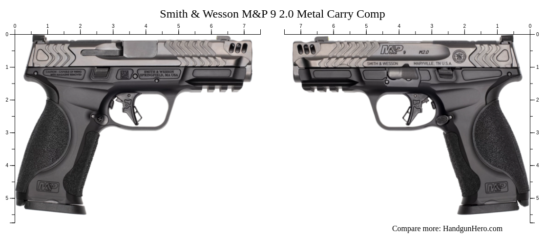 Compare Smith & Wesson M&P 9 2.0 Metal Carry Comp size against other ...