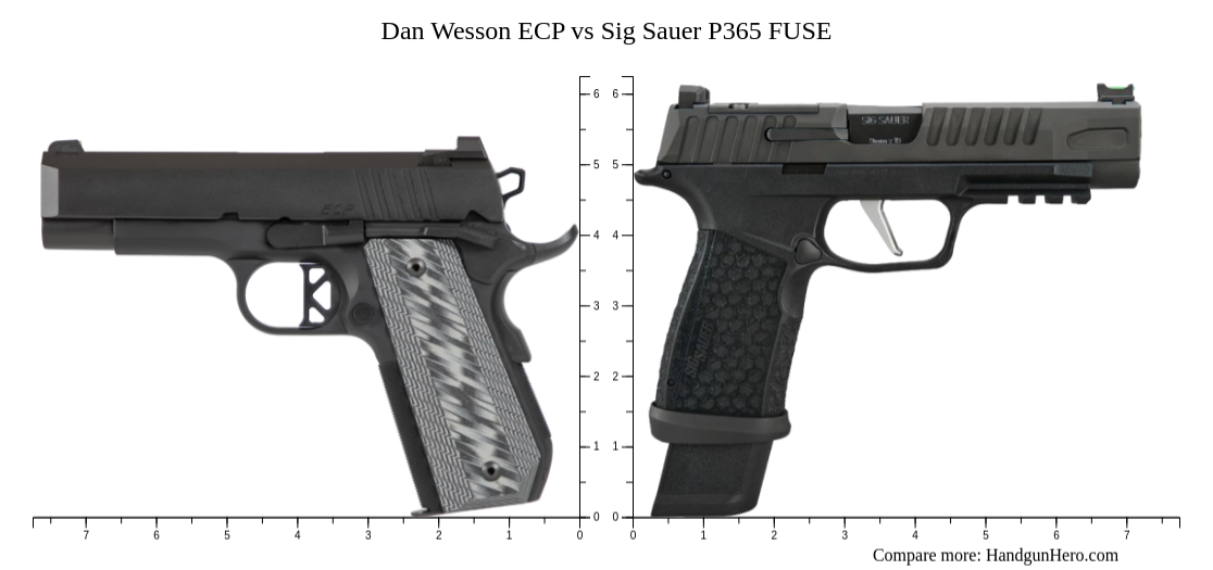 Dan Wesson ECP vs Sig Sauer P365 FUSE size comparison | Handgun Hero