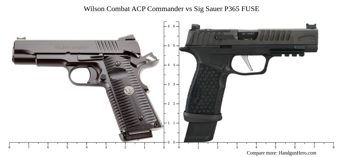 Wilson Combat ACP Commander vs Sig Sauer P365 FUSE size comparison ...